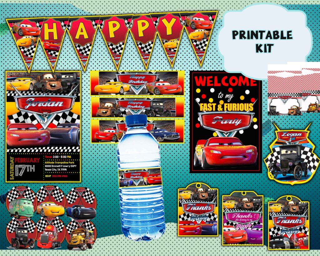 Amazing Cars party kit printable Bundle - oscarsitosroom