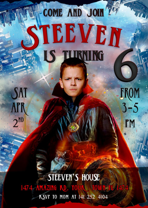 Doctor Strange Birthday Invitation - oscarsitosroom