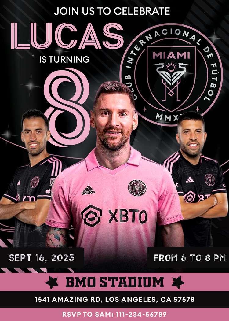 Miami Messi Birthday Invitation - oscarsitosroom, great price 6.00$