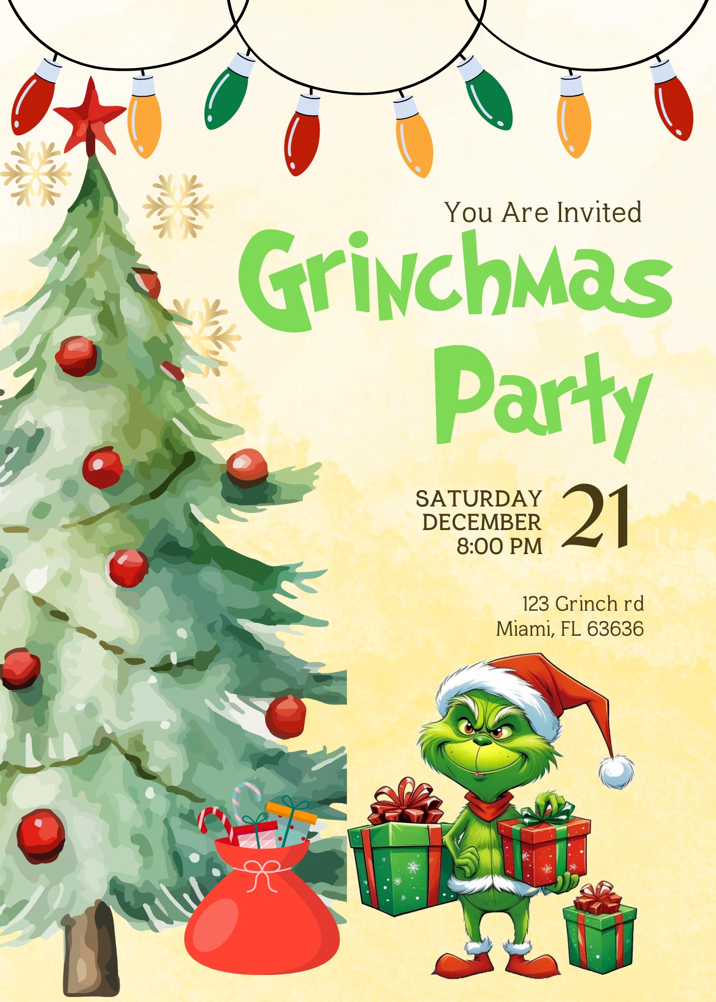 Beautiful Grinchmas Party Invitation - oscarsitosroom