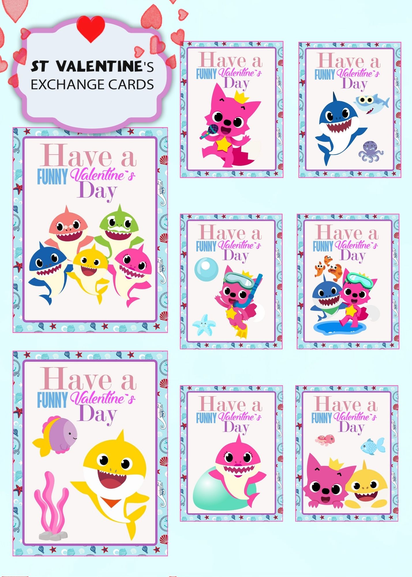 Beautiful Baby Shark Valentines Day Cards - oscarsitosroom